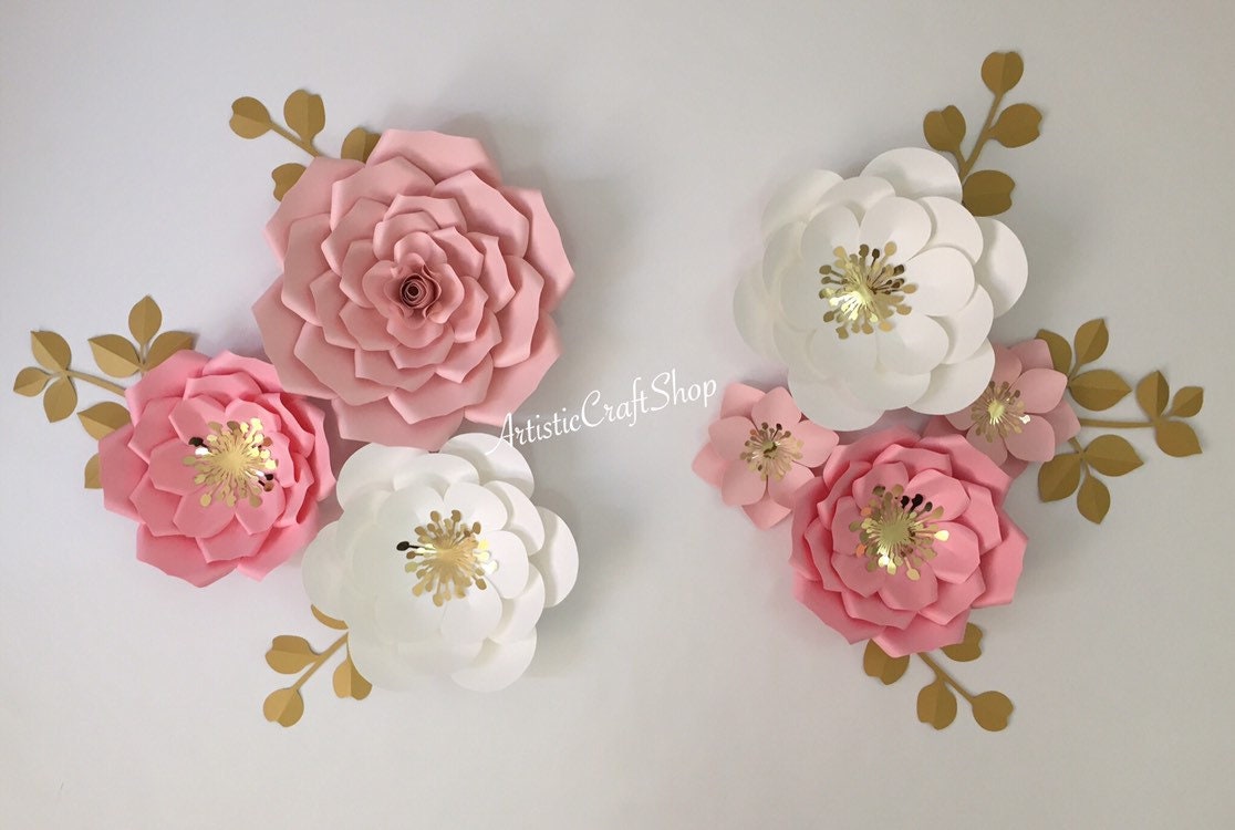 7 Pieces Paper Flower Set Nursery Flowers Decor Nursery - Etsy