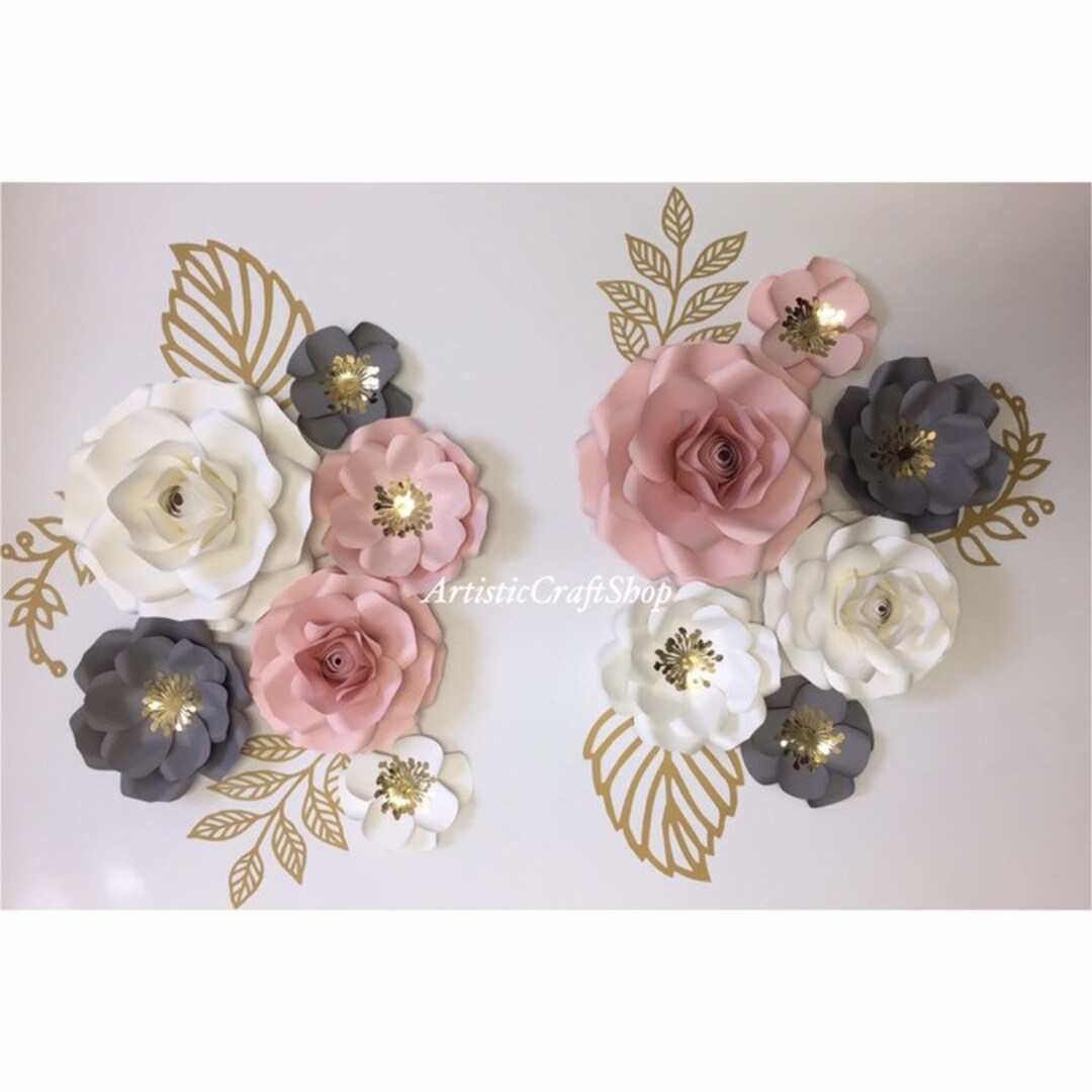 Set of 12 Paper Flowers Backdrop , Nursery Decor , Wall Decor , Nursery ...