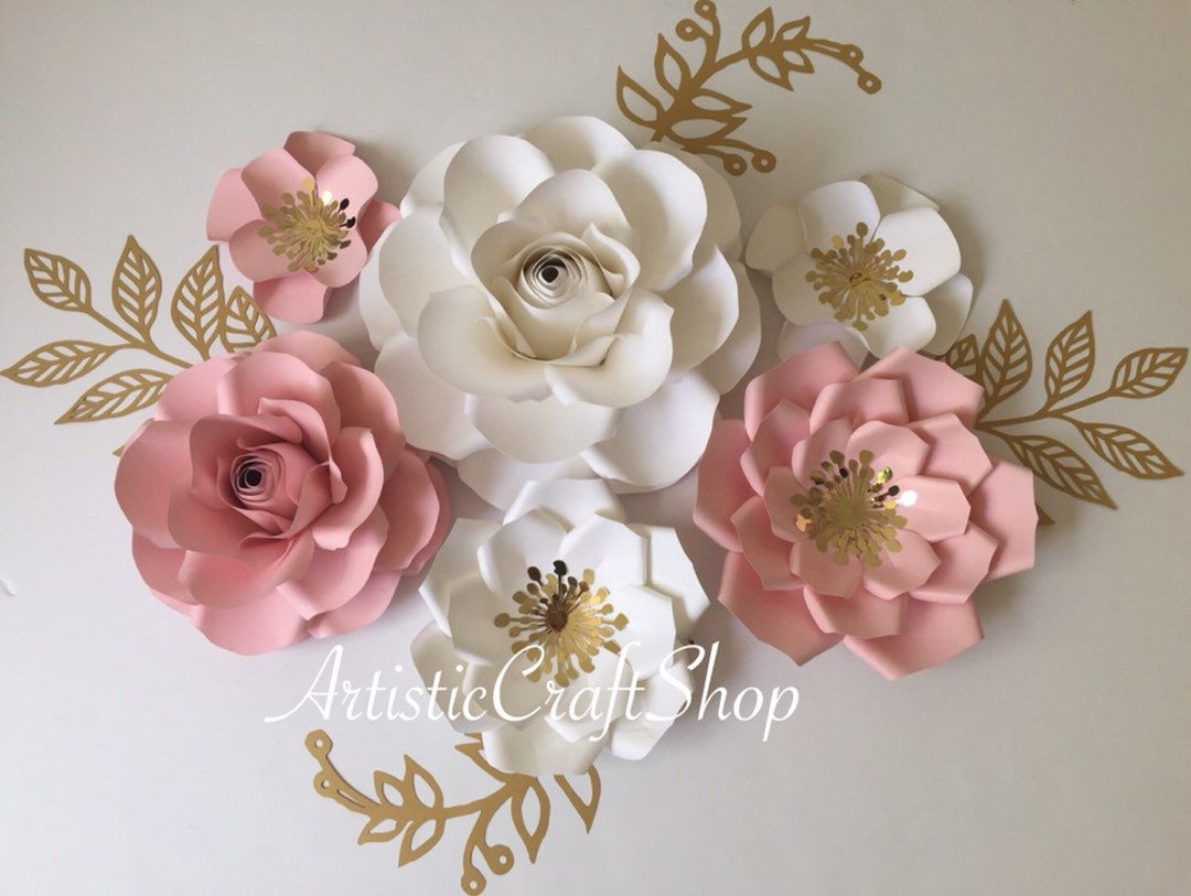Set of 6 Paper Flowers Flowers Backdrop Nursery Wall Art - Etsy