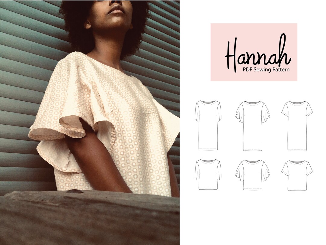 Patrón de vestido camisero y blusa cuadrada Hannah: patrón de costura ...