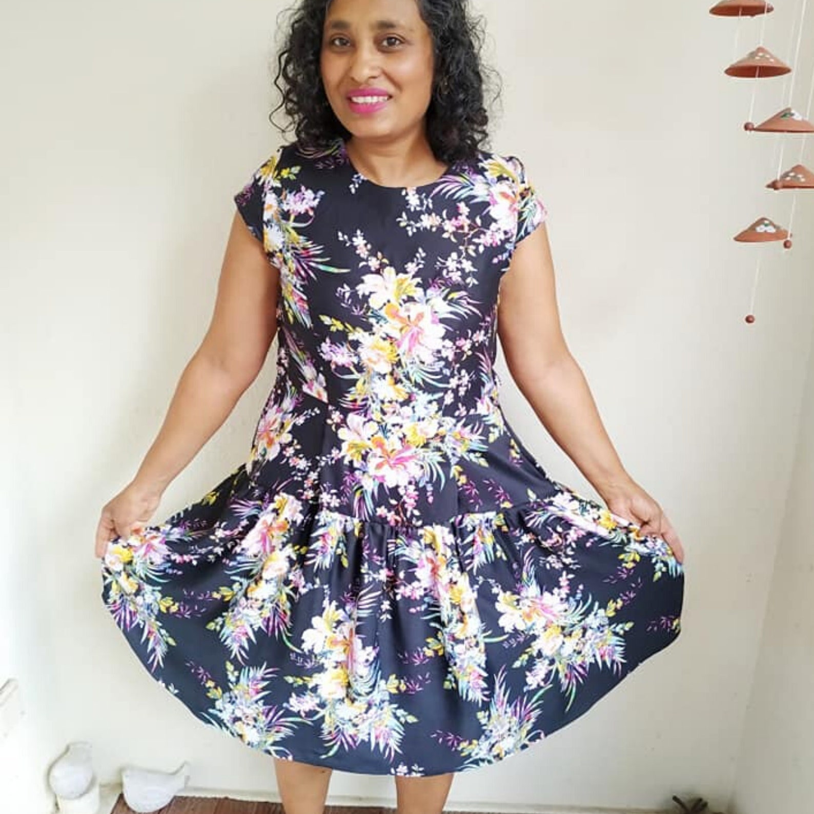 Sari Sheath Dress PDF Sewing Pattern | Sheath Dress | Ruffle Frill Tier ...