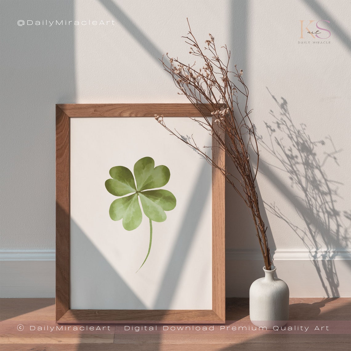 Four Leaf Clover Digital Print Saint Patrick Day Clover Printable ...