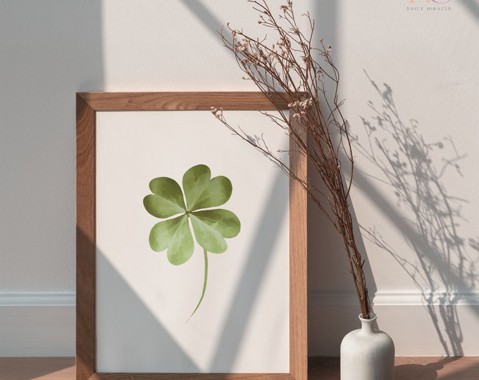 Four Leaf Clover Digital Print - Saint Patrick Day Clover Printable ...