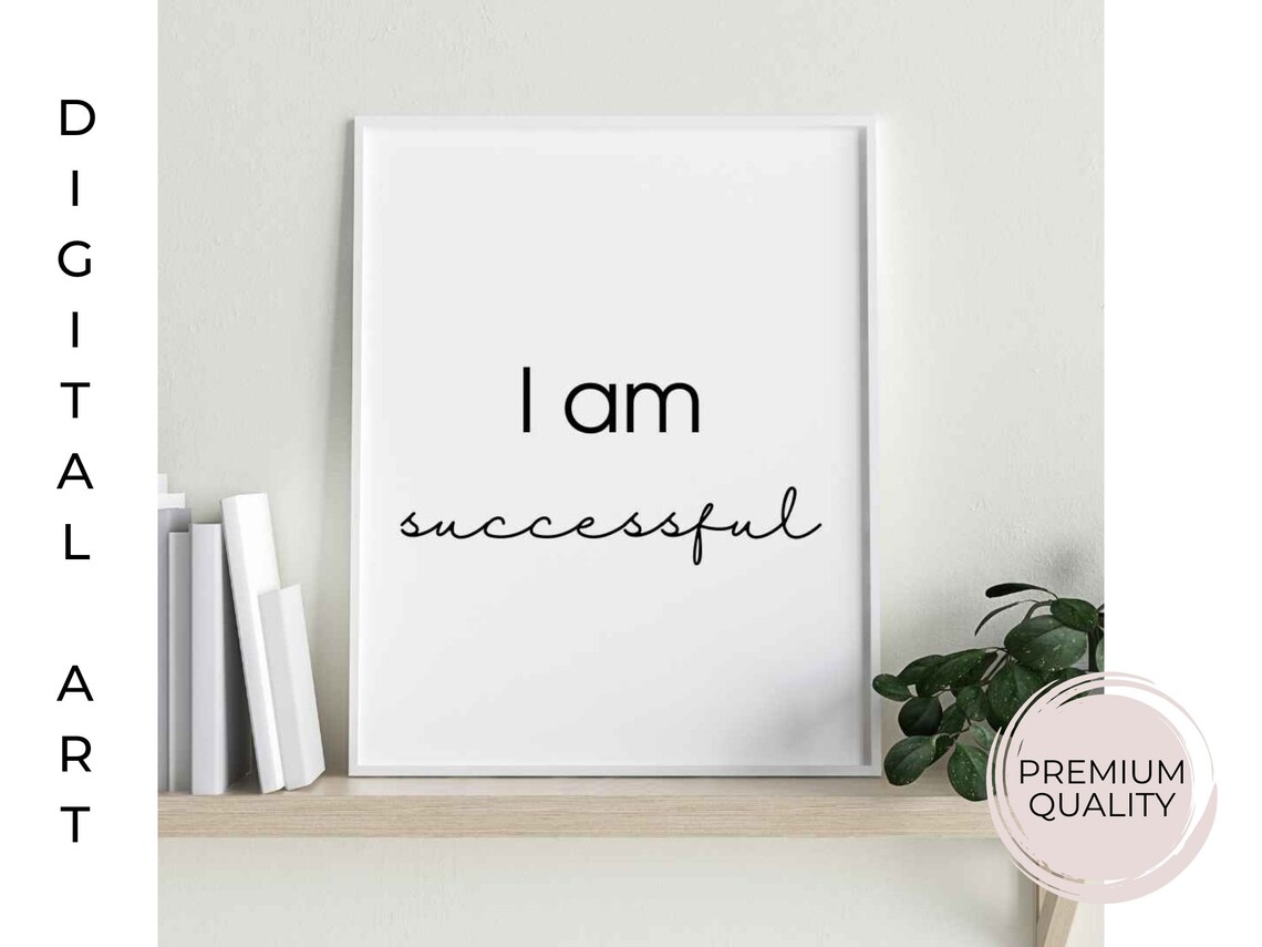 Printable Poster With Words I Am Successful Motivational - Etsy