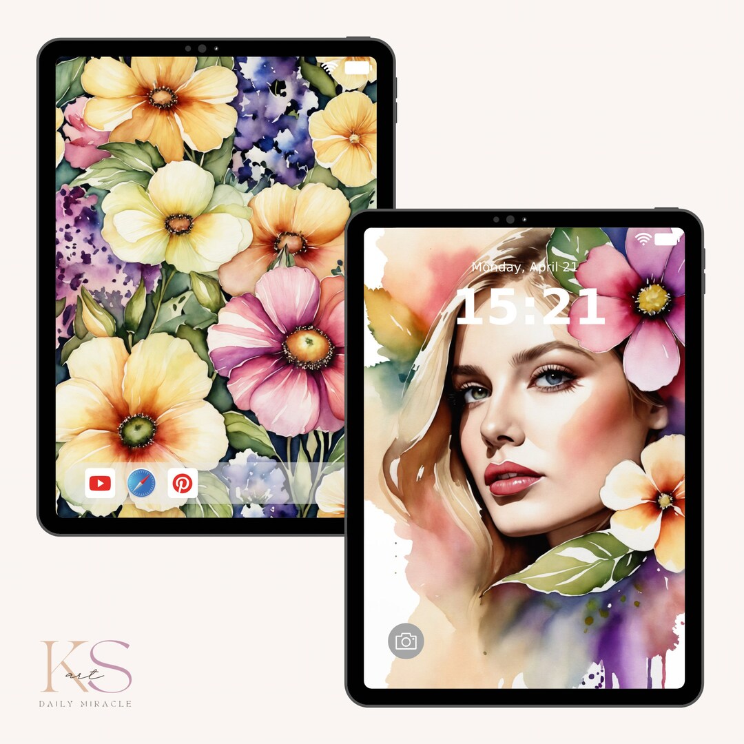 Instant Download Boho Botanical iPad Wallpaper Set, Wildflowers ...