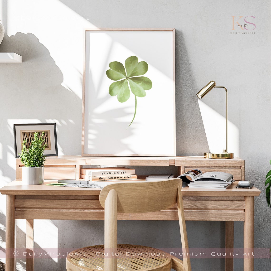 Four Leaf Clover Digital Print Saint Patrick Day Clover Printable ...