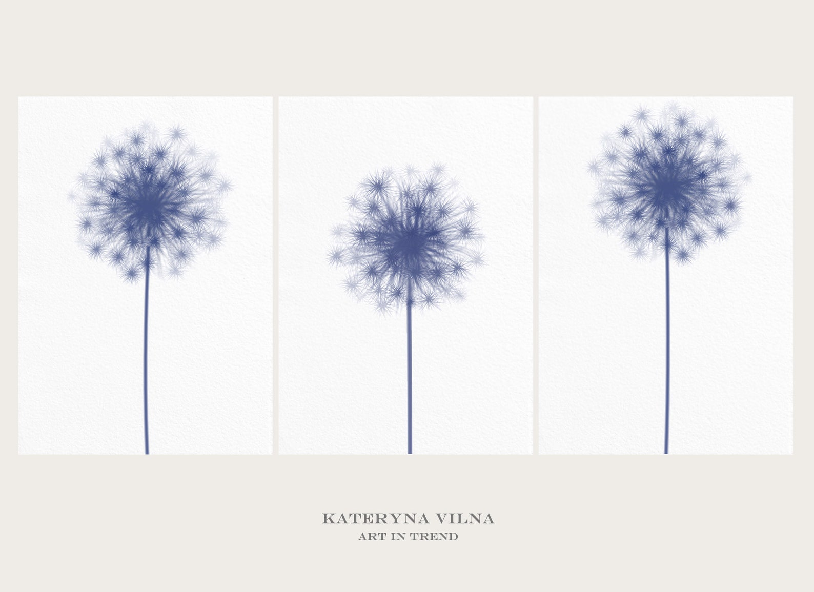 Dandelion Prints Modern Wall Art Set of 3 Downloadable Prints - Etsy