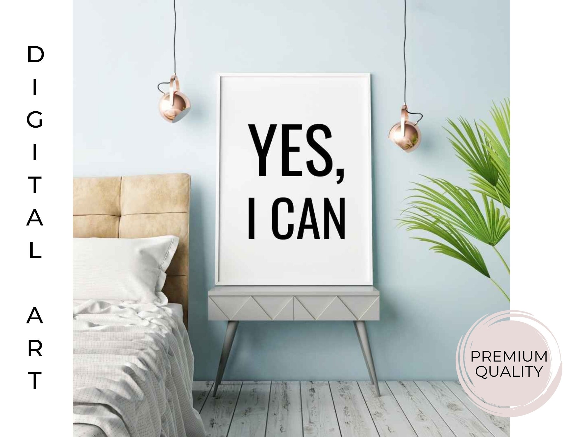 Yes I Can Printable Art Motivational Quote Positive Quotes for Fitness ...