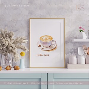 Digital Download Watercolor Painting of a Cup of Coffee, Coffee Poster ...