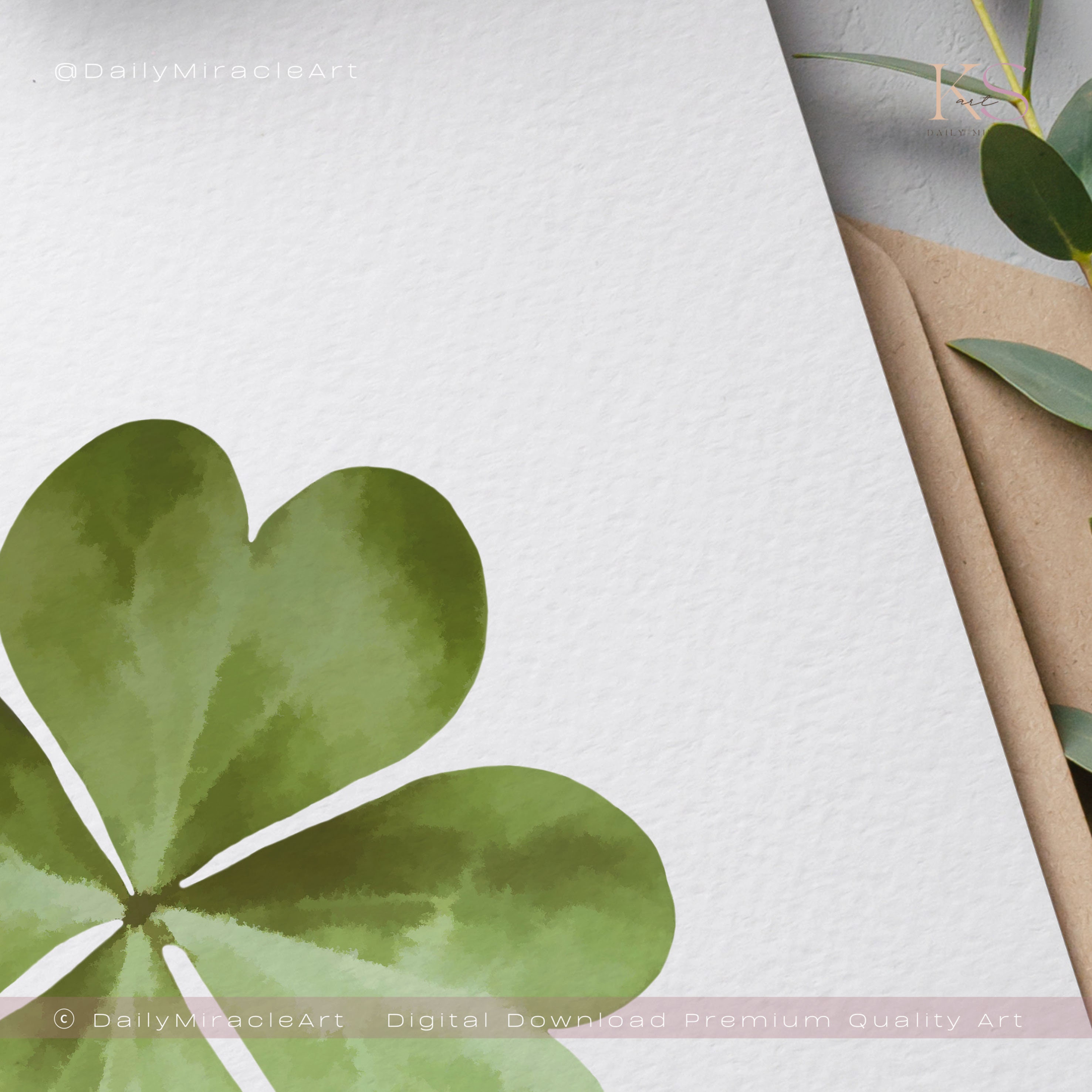 Four Leaf Clover Digital Print Saint Patrick Day Clover Printable ...