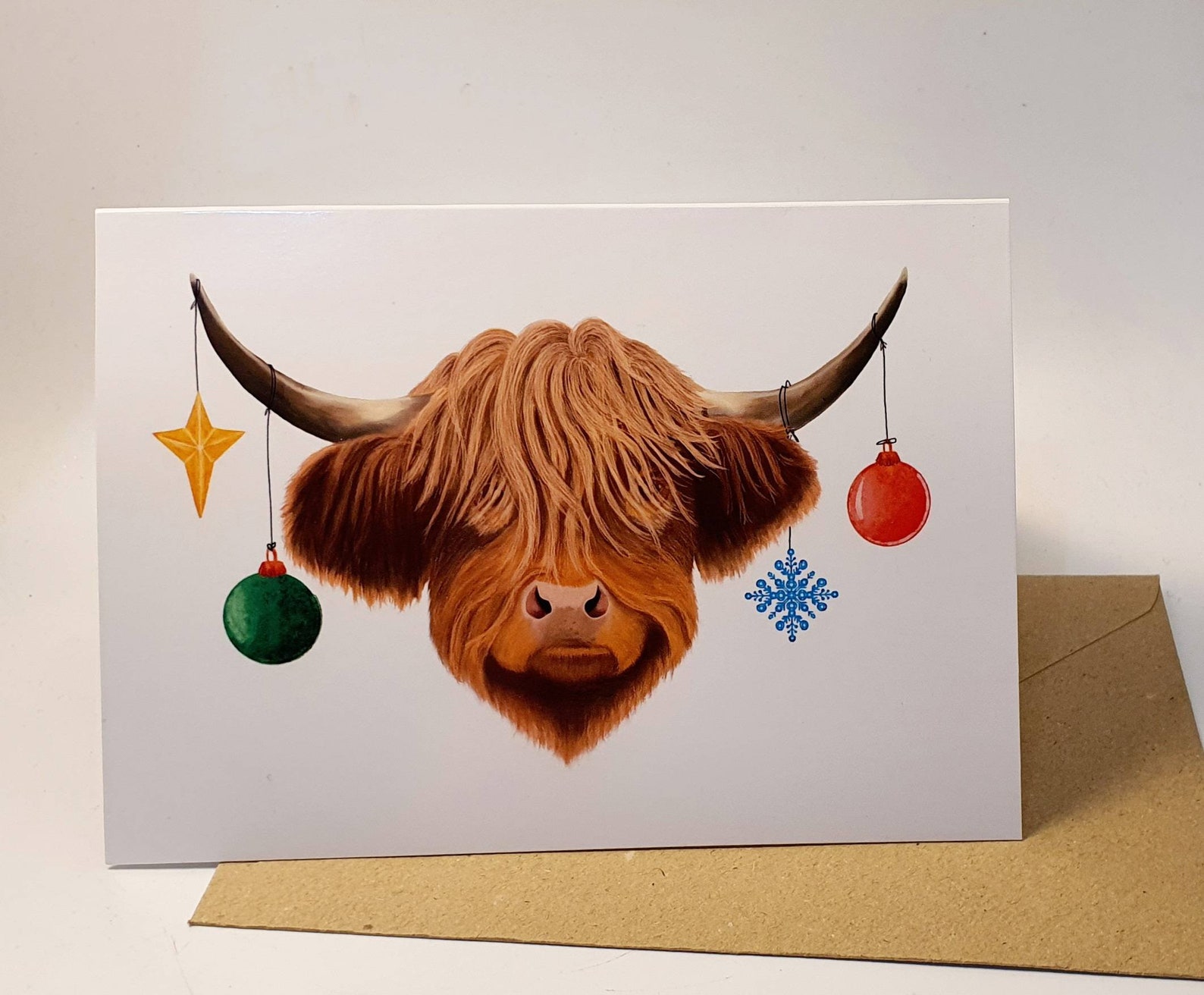 Highland Cow Christmas Card pack of 5 or 10 - Etsy