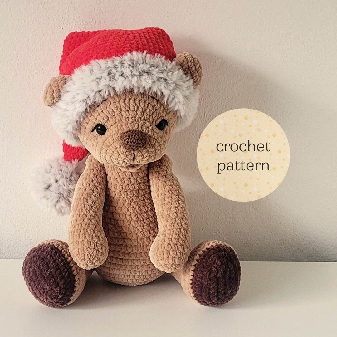 Cute Teddy Bear, Crochet Pattern, Christmas Bear, Bear With Cut ...