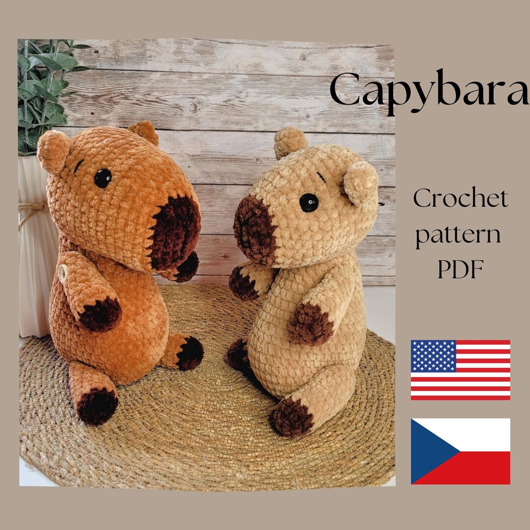 Patrón de amigurumi de capibara a crochet – Tutorial de peluche en PDF ...