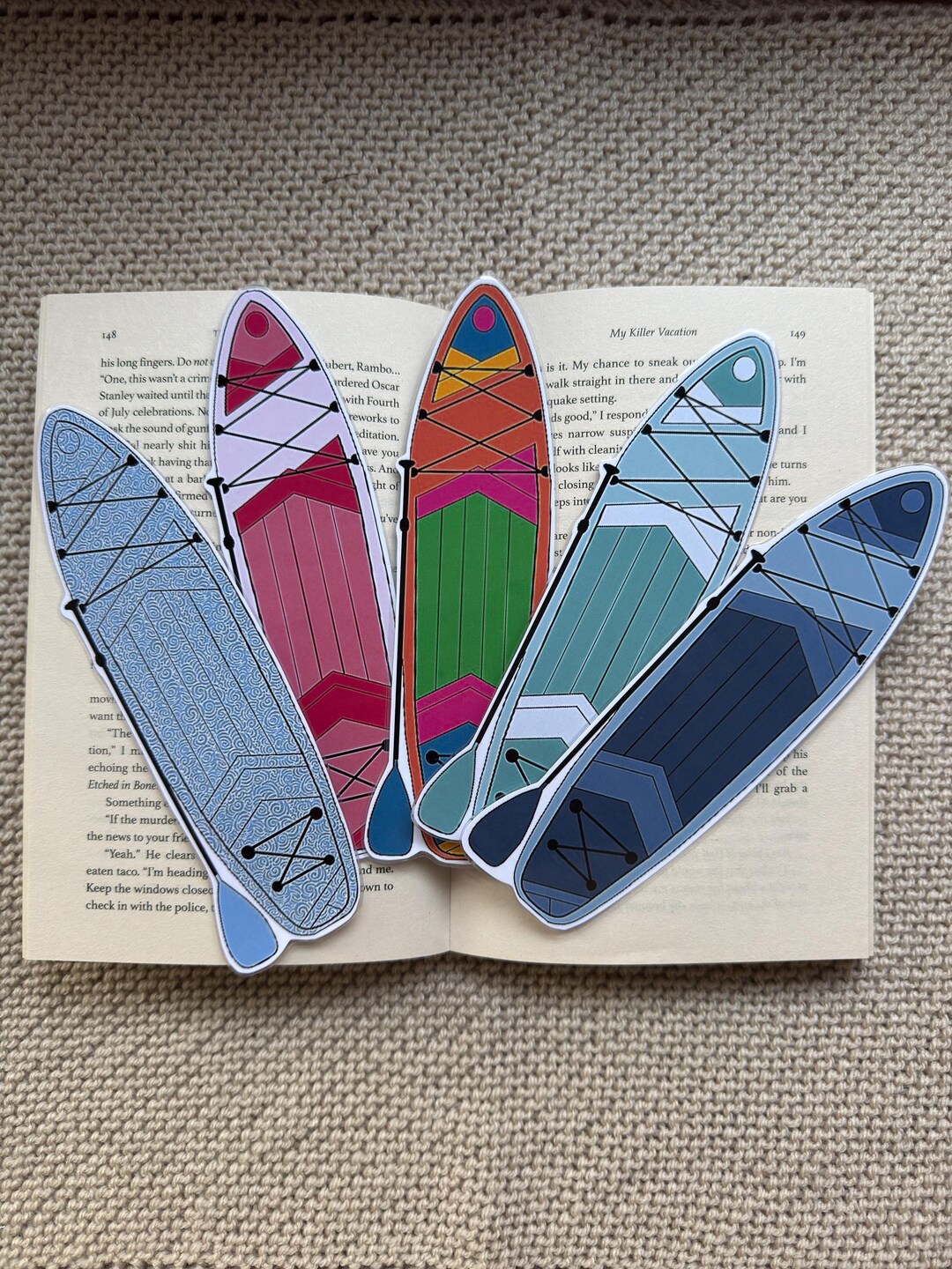 Paddle Board Bookmark: Digital Laminated Art - Etsy UK