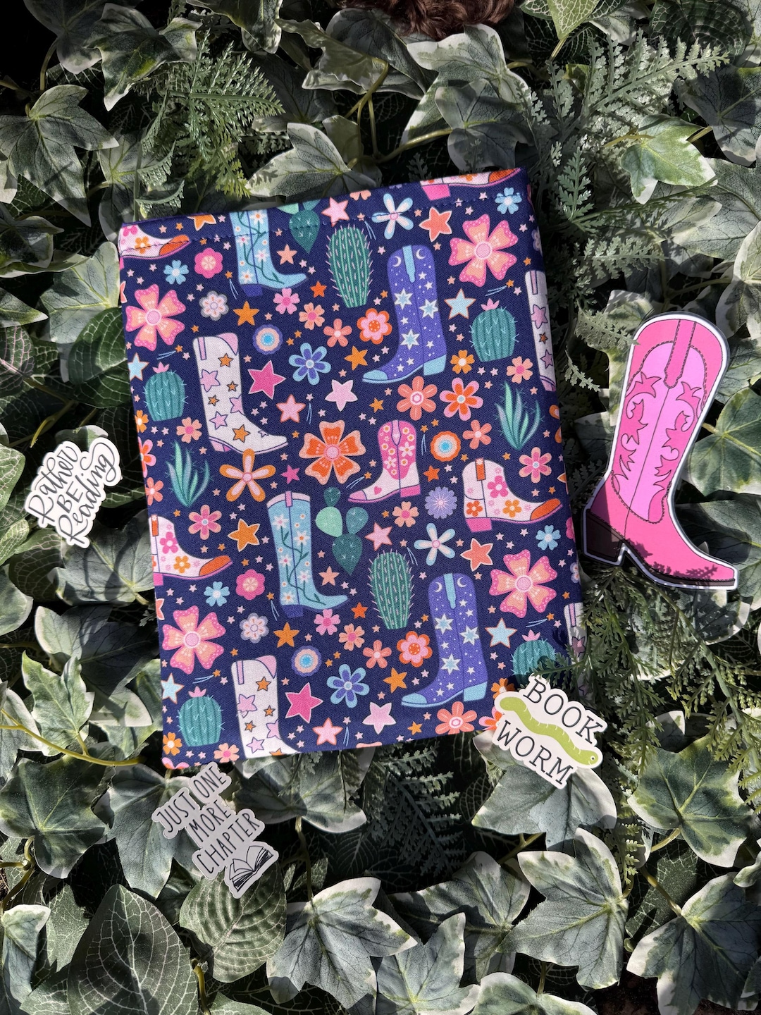 Cowboy Boot Book Sleeve: Padded Cotton Book Protector - Etsy