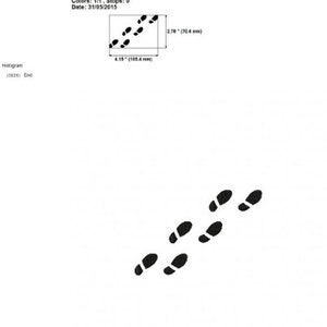 Foot Prints Fill Stitch Embroidery Design File in 9 Formats ...