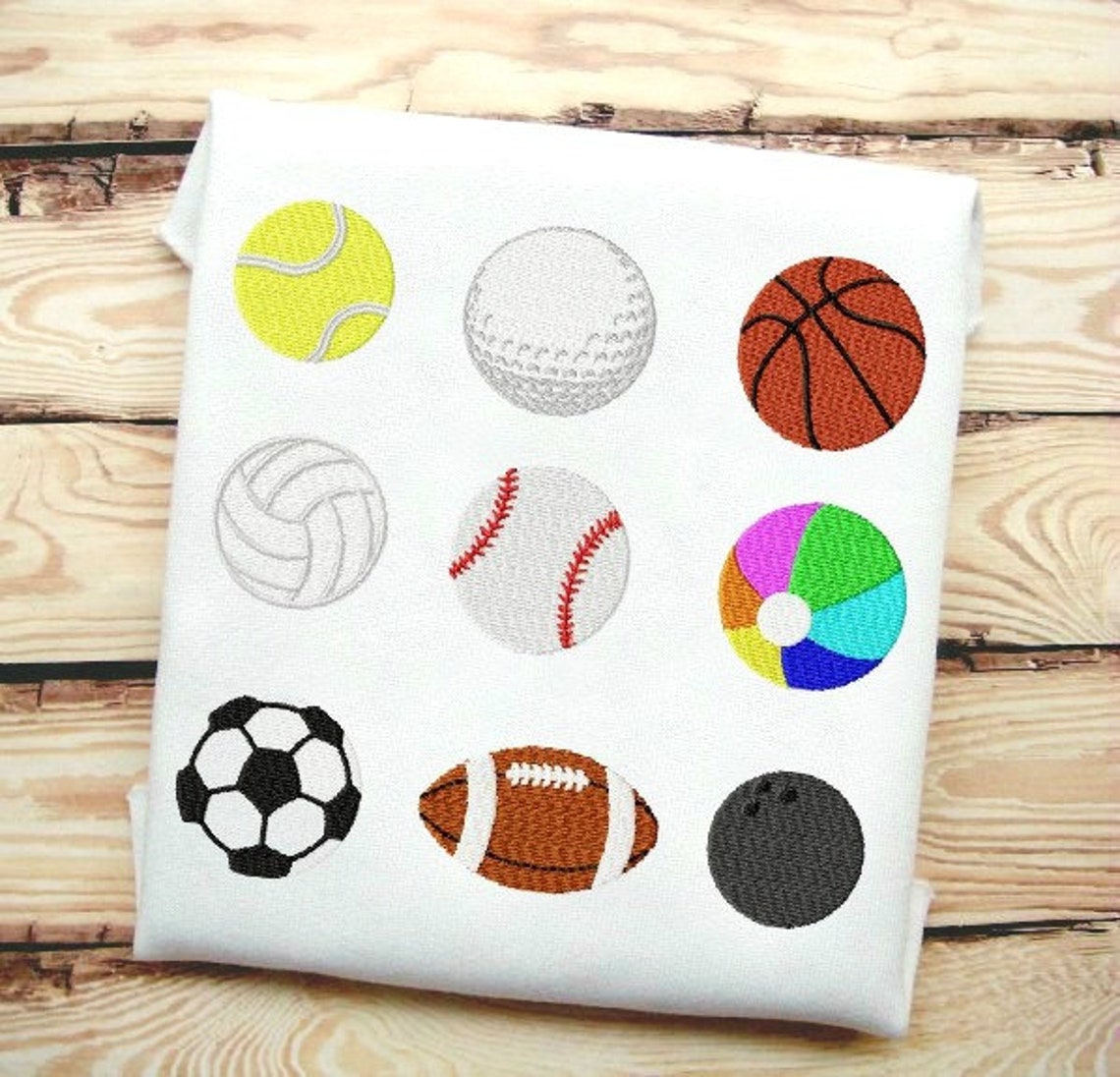 9 Designs & 3 Sizes Included! Sports Balls Fill Stitch Embroidery ...