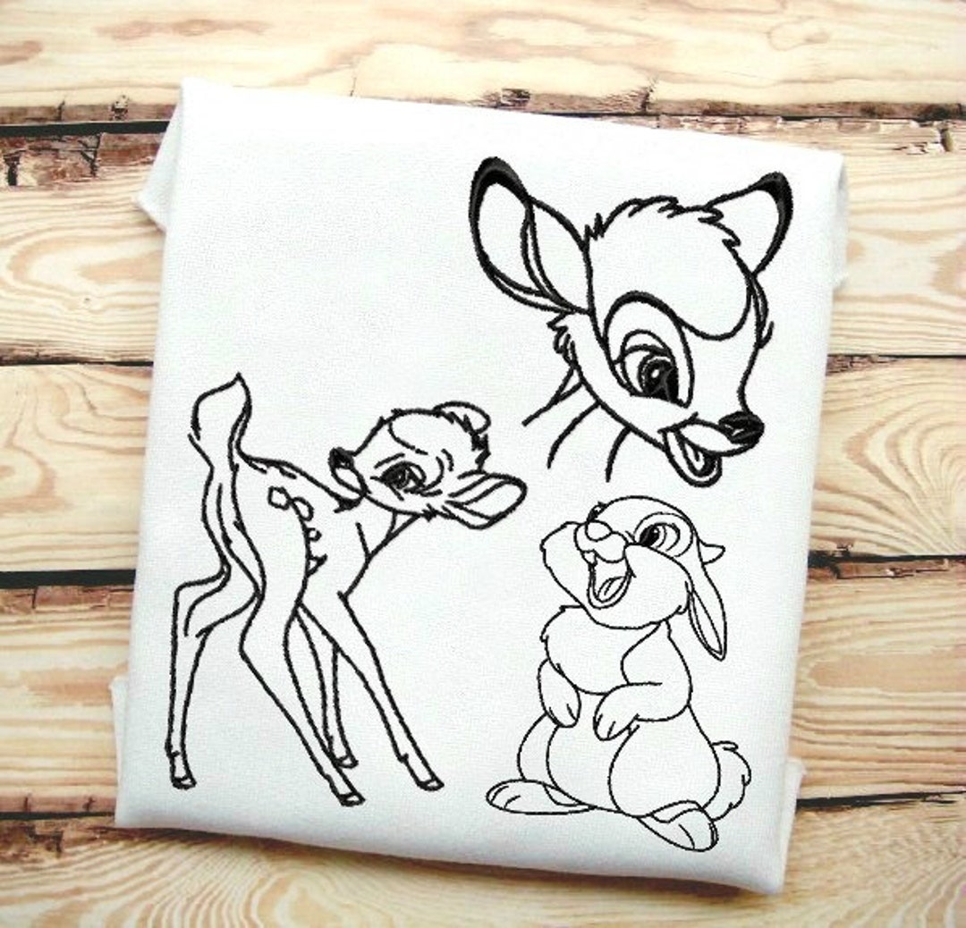 3 Designs & 2 Sizes Included! Bambi Fill Stitch Embroidery Design File ...