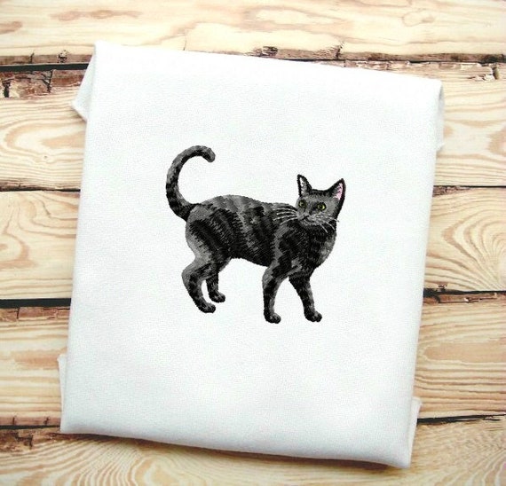 Black Cat Fill Stitch Embroidery Design File in 9 Formats | Etsy