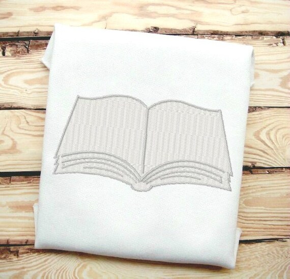 Book Fill Stitch Embroidery Design File in 9 Formats - Etsy