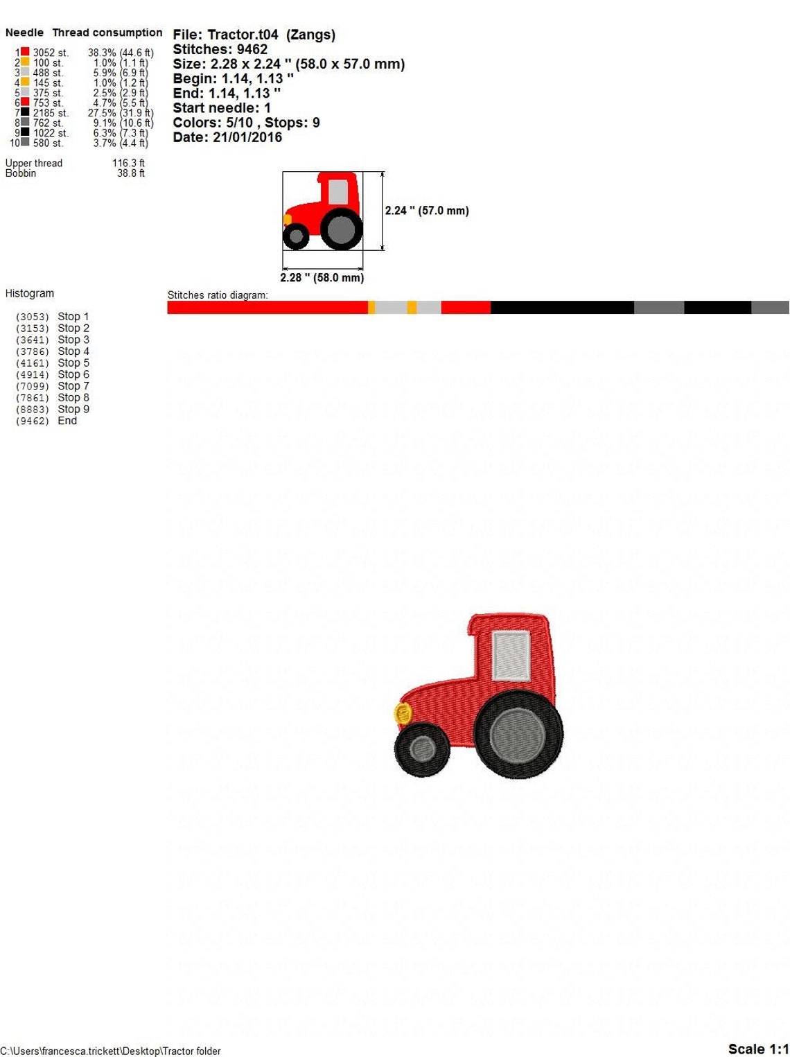 3 Designs Included Car Tractor Digger Fill Stitch Embroidery | Etsy