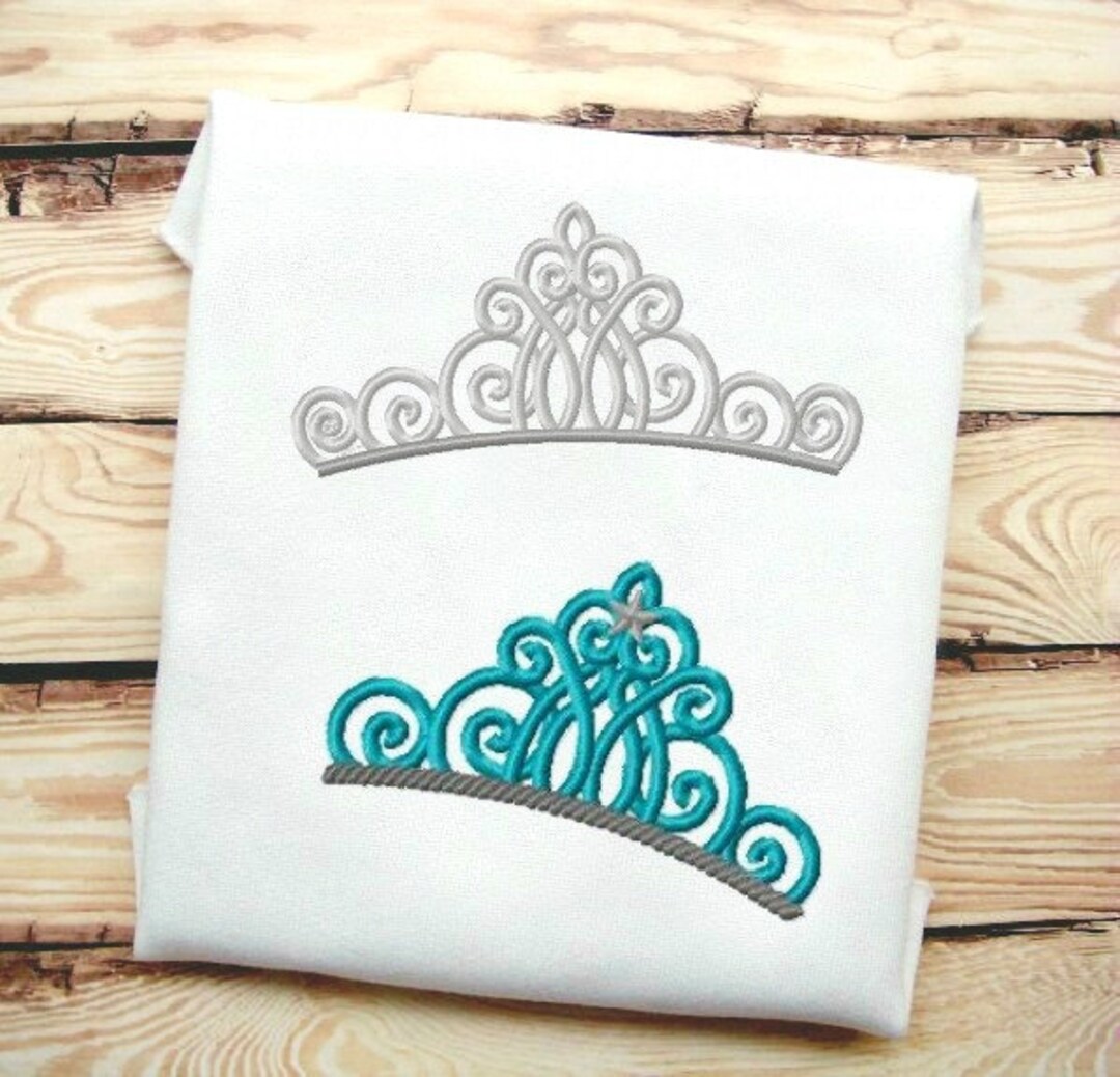 2 Designs Included! Tiara Fill Stitch Embroidery Design File in 9 ...