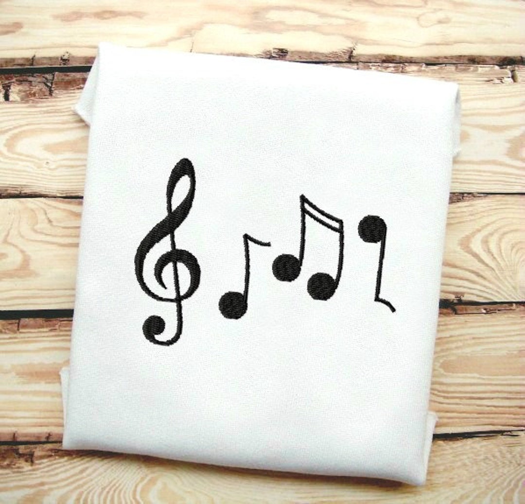 Musical Notes Fill Stitch Embroidery Design File in 9 Formats ...