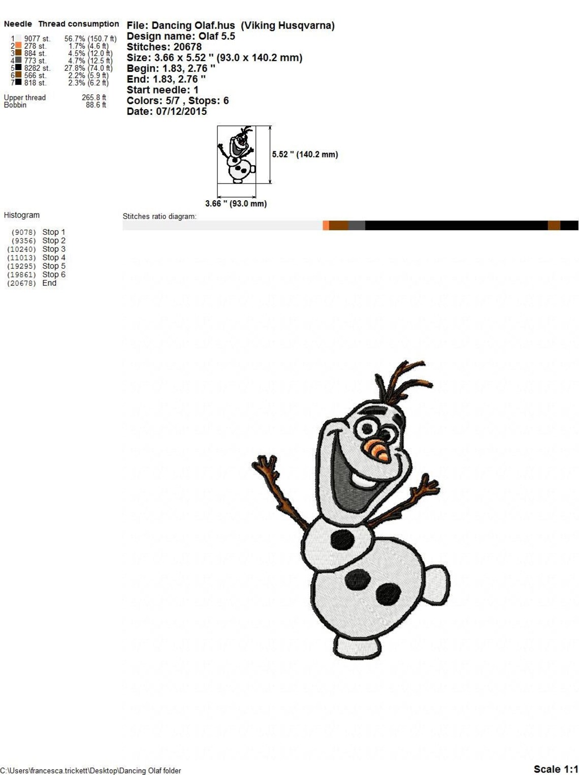 4 Designs Included! Olaf Style Fill Stitch Embroidery Design File and ...