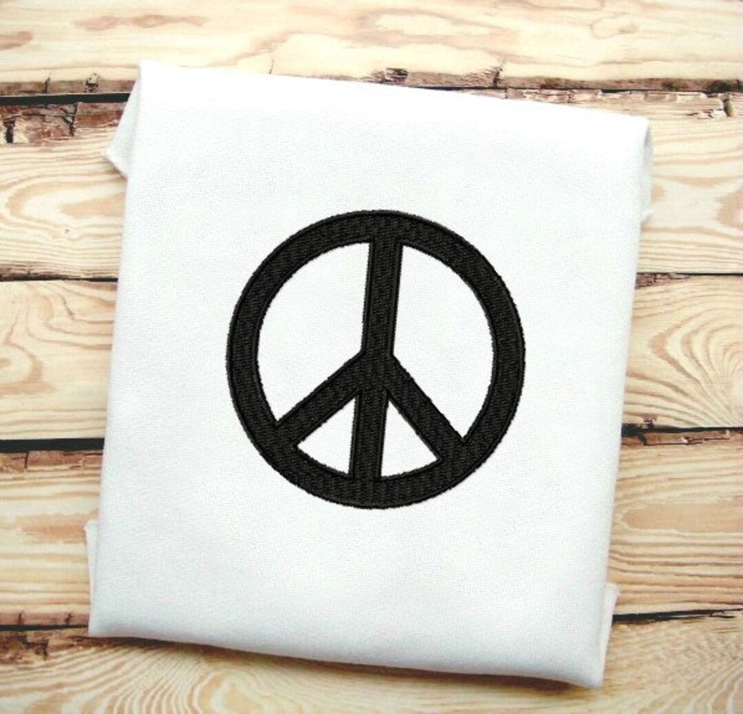 Peace Sign Fill Stitch Embroidery Design File in 9 Formats **** Instant ...