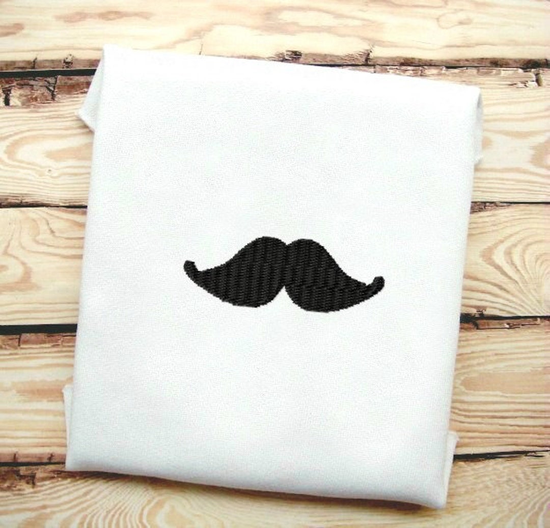 Moustache Fill Stitch Embroidery Design File in 9 Formats **** Instant ...