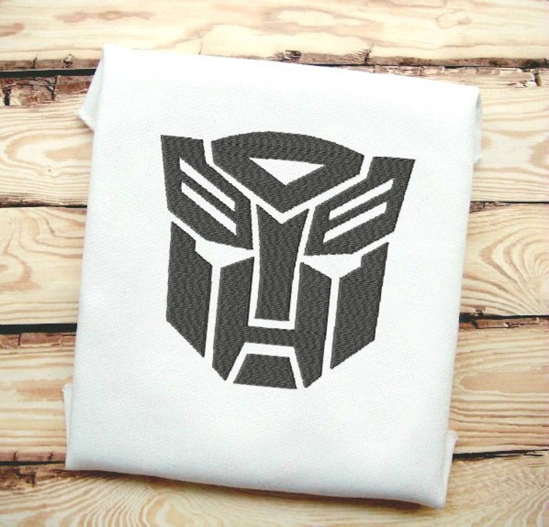 Transformers Style Logo Fill Stitch Embroidery Design File in 9 Formats ...