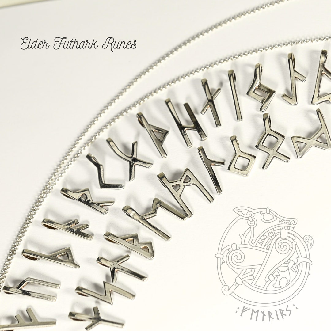 Sterling Silver Rune Pendant, Naszyjnik Wikingów, Nordycki Starszy ...