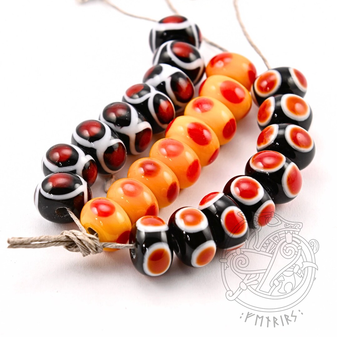 Viking Glass Beads Replica Set of 2, Handcasted, Viking Age, SCA, Birka ...