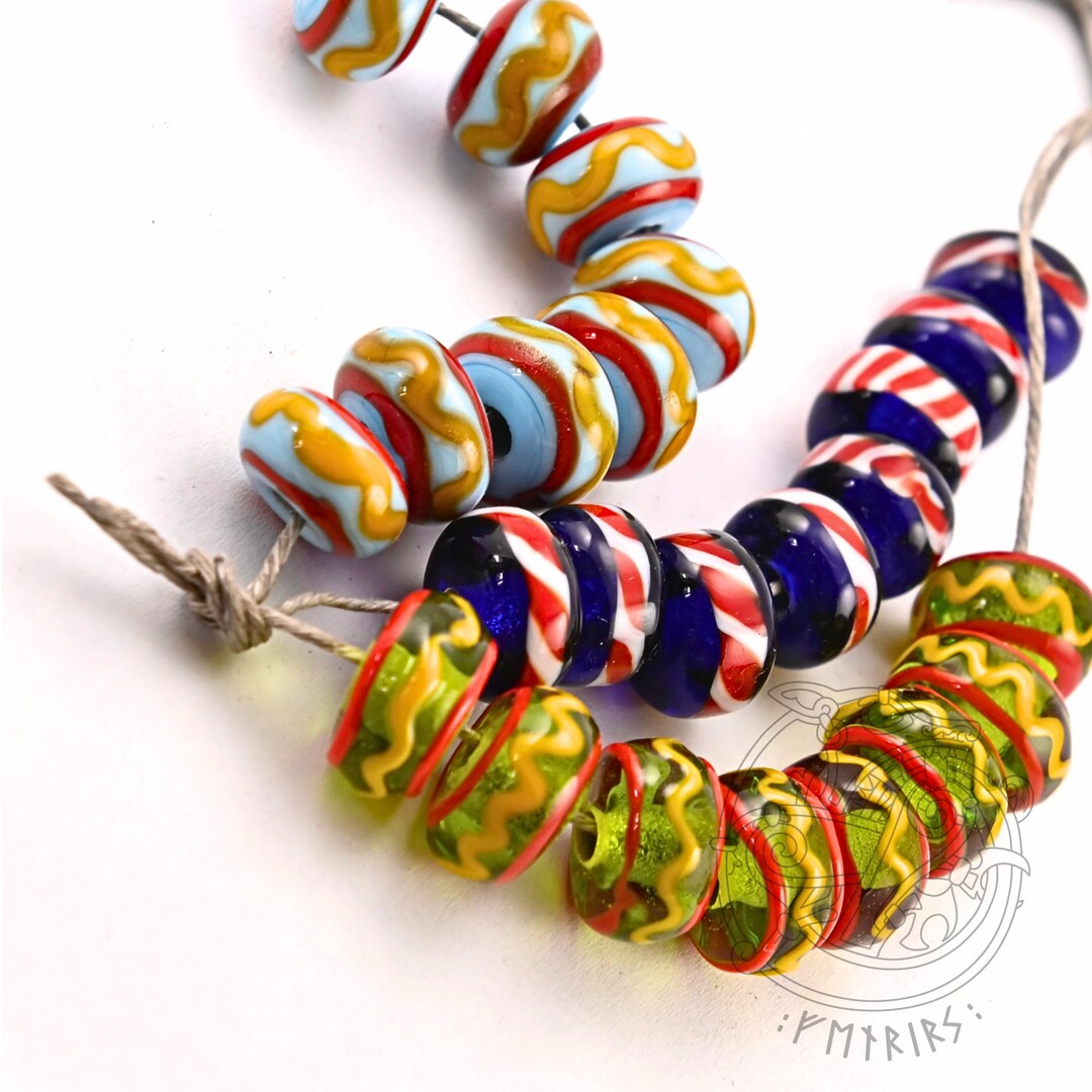 Viking Glass Beads Replica Set of 2, Handcasted, Viking Age, SCA, Birka ...
