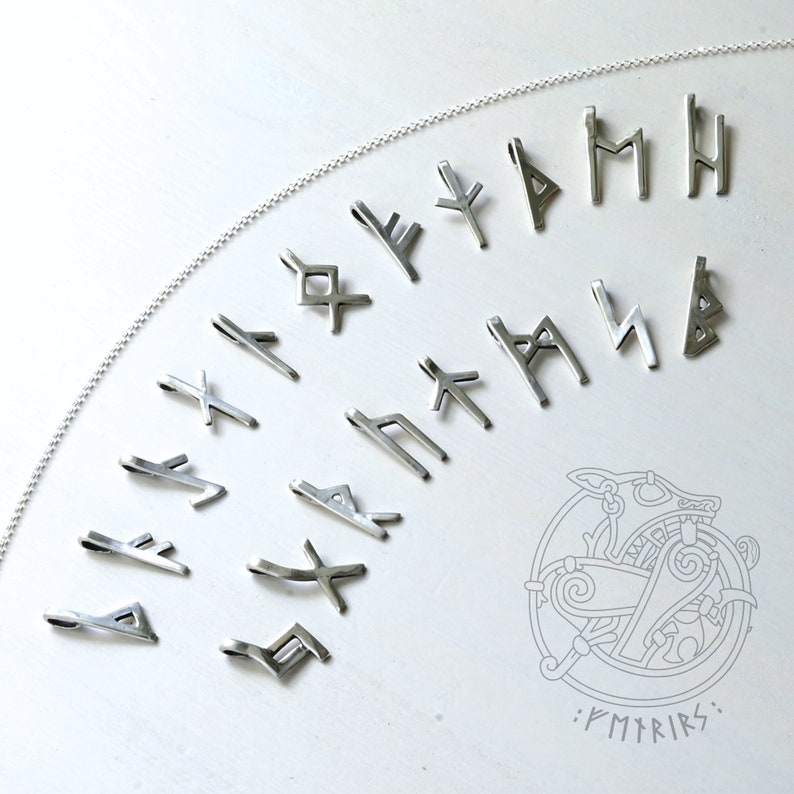 Sterling Silver Rune Pendant Naszyjnik Wikingów Nordycki - Etsy