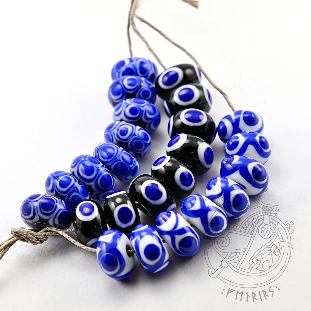 Viking Glass Beads Replica Set of 2, Handcasted, Viking Age, SCA, Birka ...