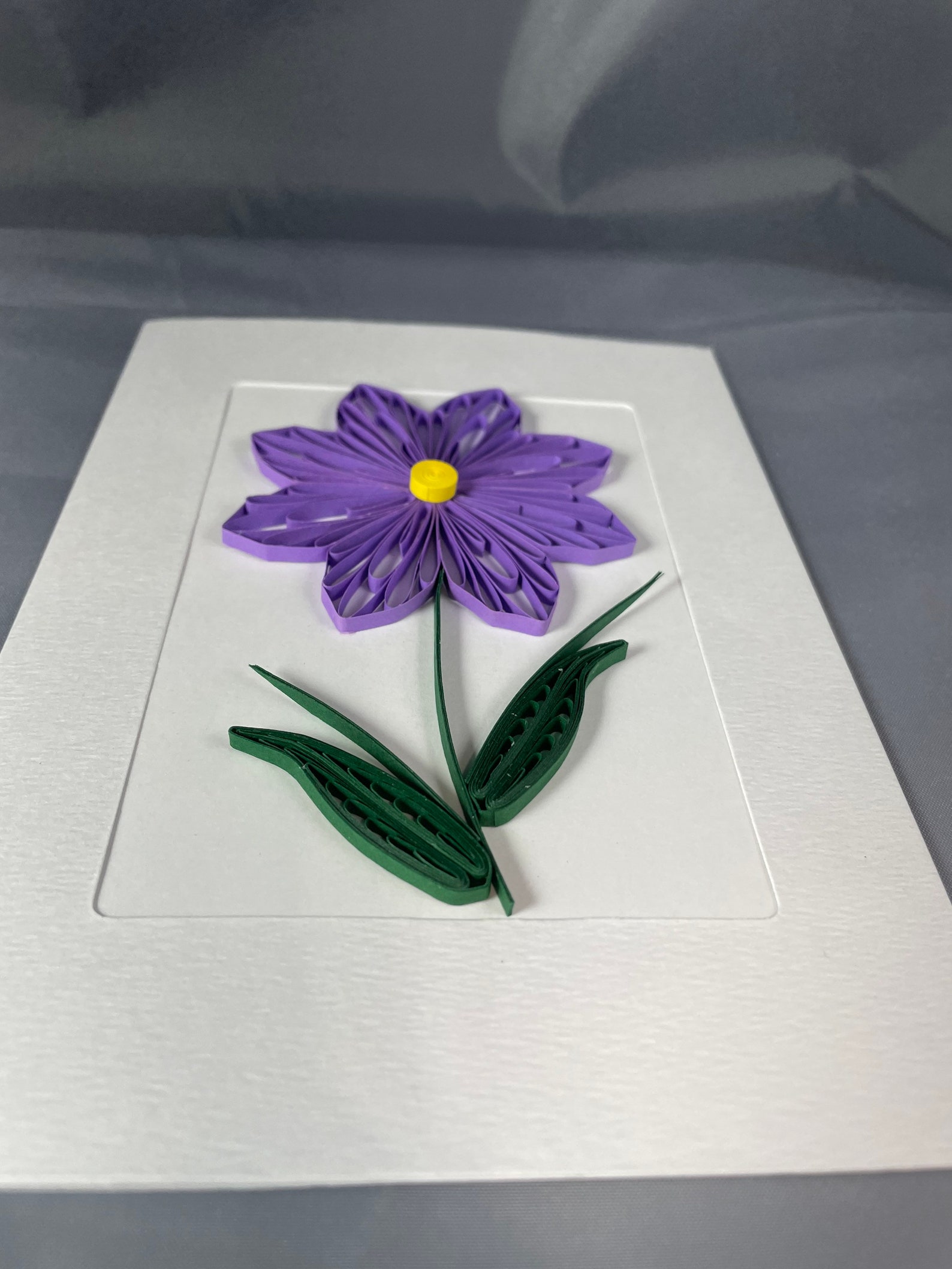 3D Paper Art Purple Flower Card for Wife, Floral Quilled Card for Mom ...