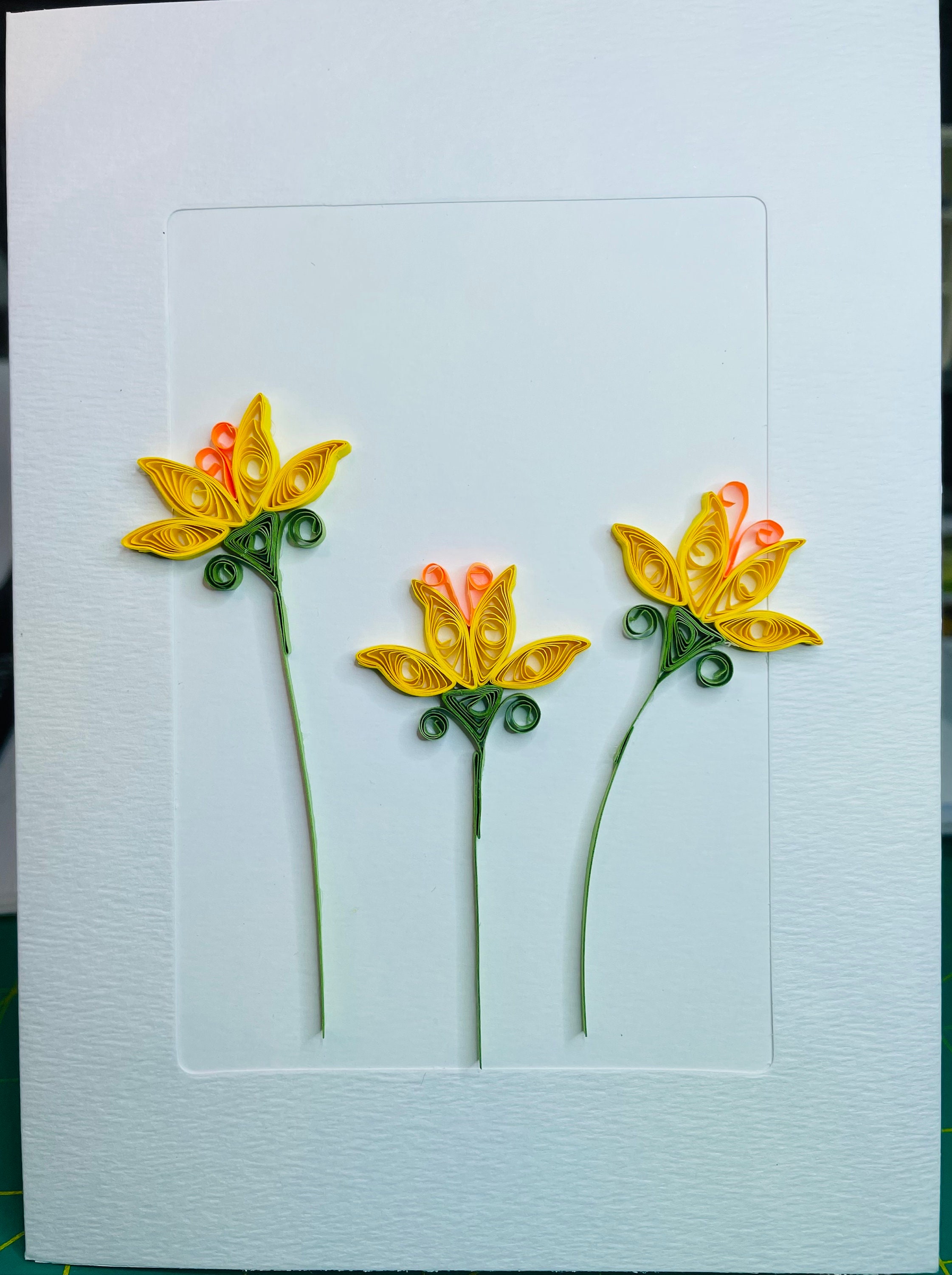 Lily Birthday Card, 3D Flower Card, Yellow Flower Quilled Lily Card ...