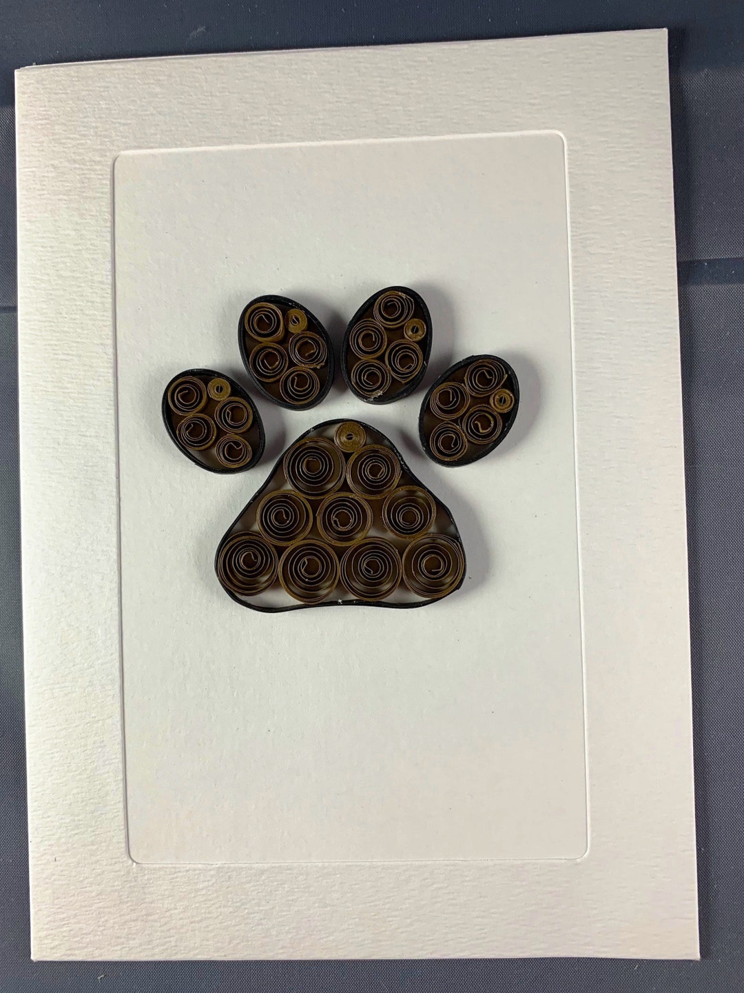Dog Cat Animal Lover Paw Print Quilled Greeting Card - Etsy