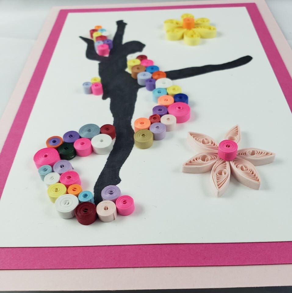 Pink Dancer Art for Girl, Prima Ballerina for Her, Quilled Ballerina ...