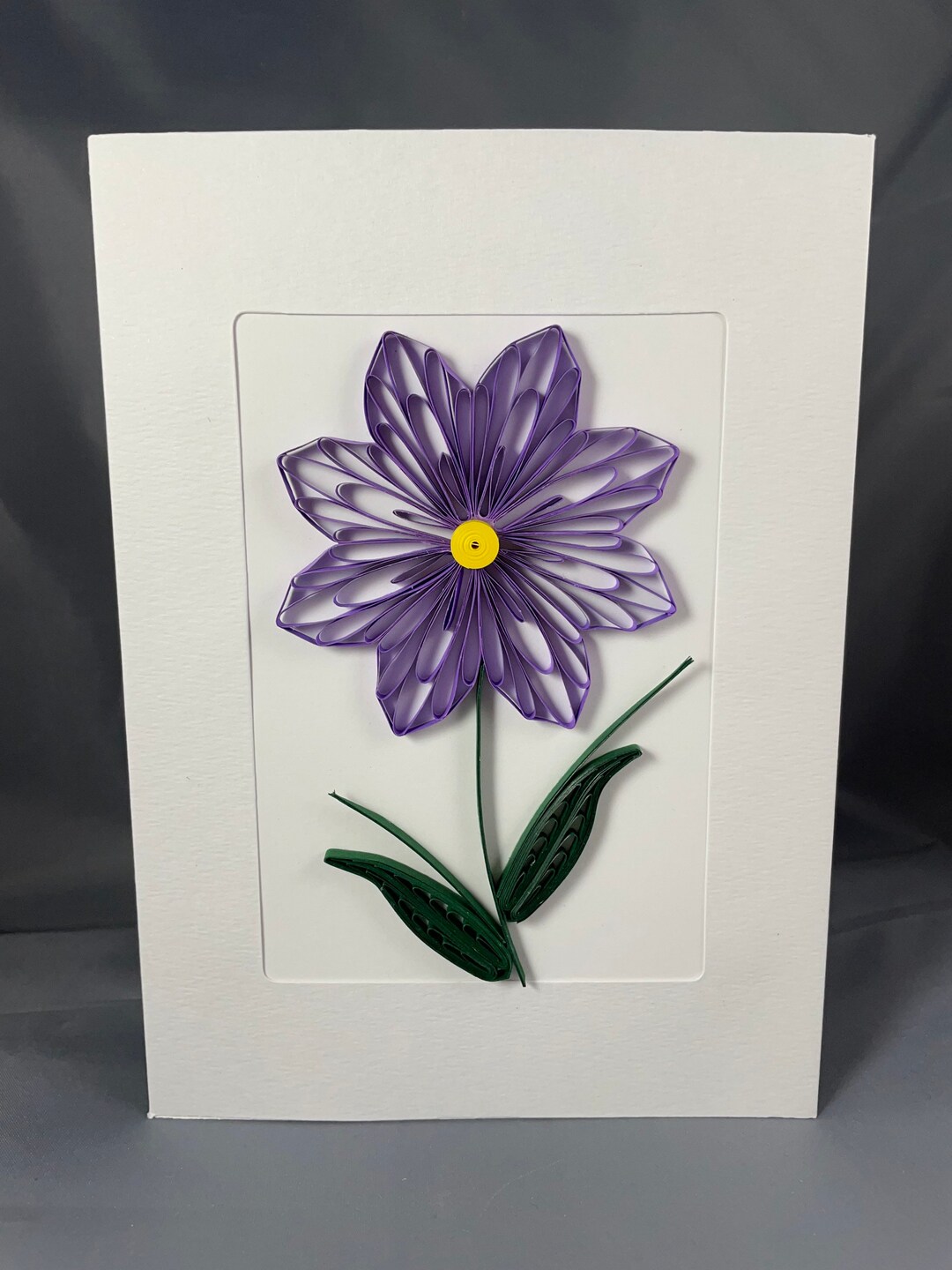 3D Paper Art Purple Flower Card for Wife, Floral Quilled Card for Mom ...