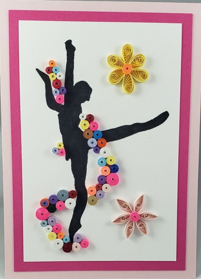 Pink Dancer Art for Girl, Prima Ballerina for Her, Quilled Ballerina ...