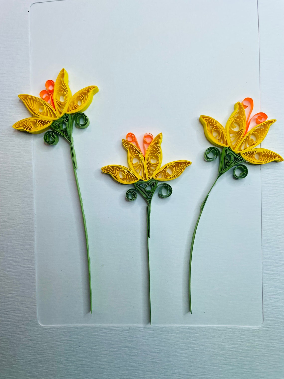Lily Birthday Card, 3D Flower Card, Yellow Flower Quilled Lily Card ...