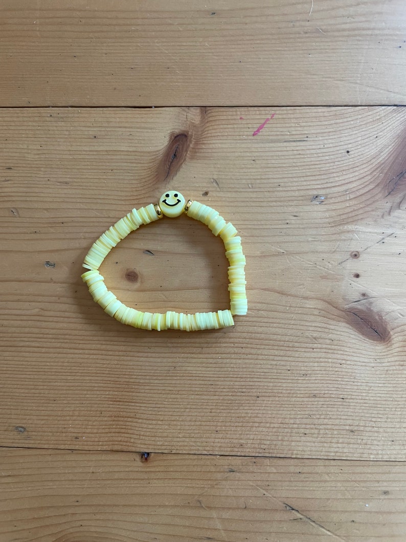 Smiley Face Beaded Bracelet - Etsy