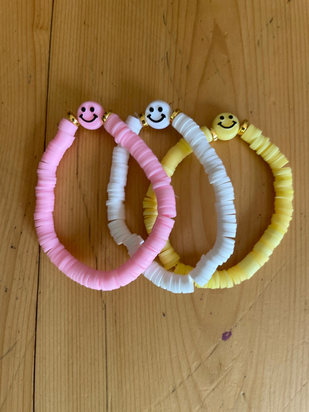 Smiley Face Beaded Bracelet - Etsy