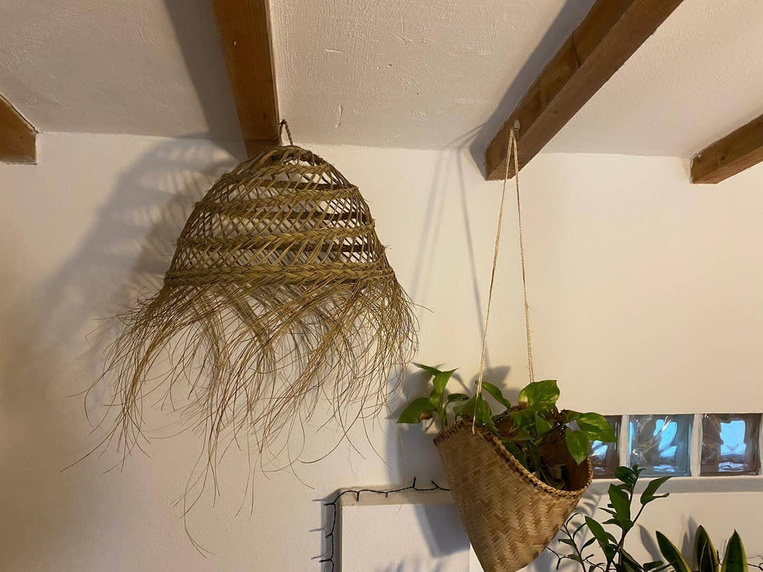Straw Hanging Lamp; Pendant Lamp; Pendant Lighting;wicker Light;hanging ...