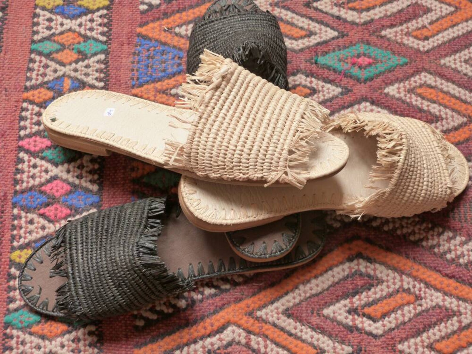 Raffia shoessummer shoeswoman flatsespadrillesraffia | Etsy