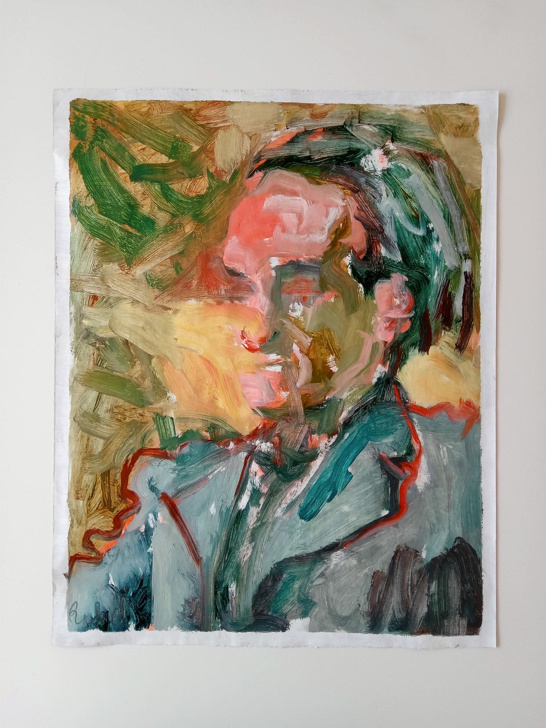 Original Oil Painting Portrait of a Man, Unique Art Piece - Etsy