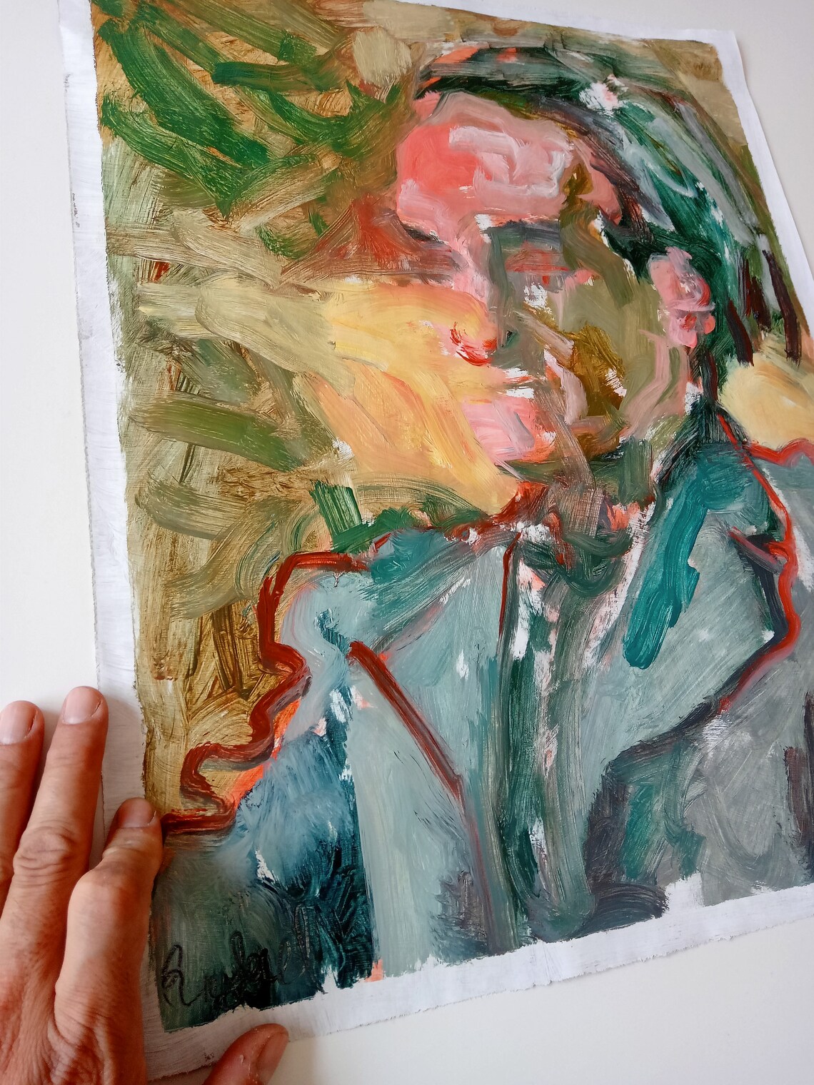 Original Oil Painting Portrait of a Man, Unique Art Piece - Etsy