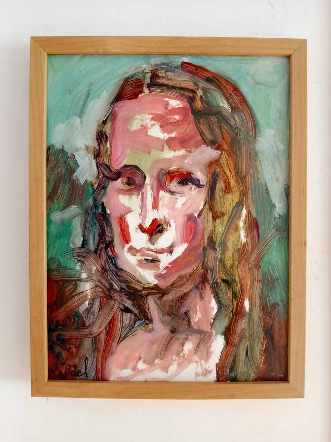 Original Oil Painting Gioconda After Leonardo Da Vinci, Mona Lisa ...